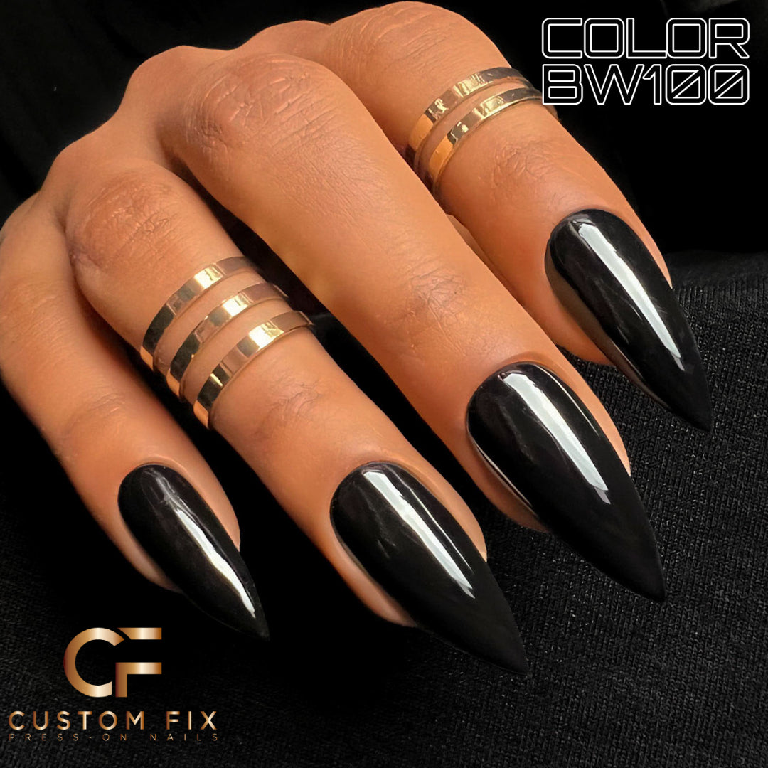 Basic Fix (Black/White) |Custom Press-On Nails| – Custom Fix Nails